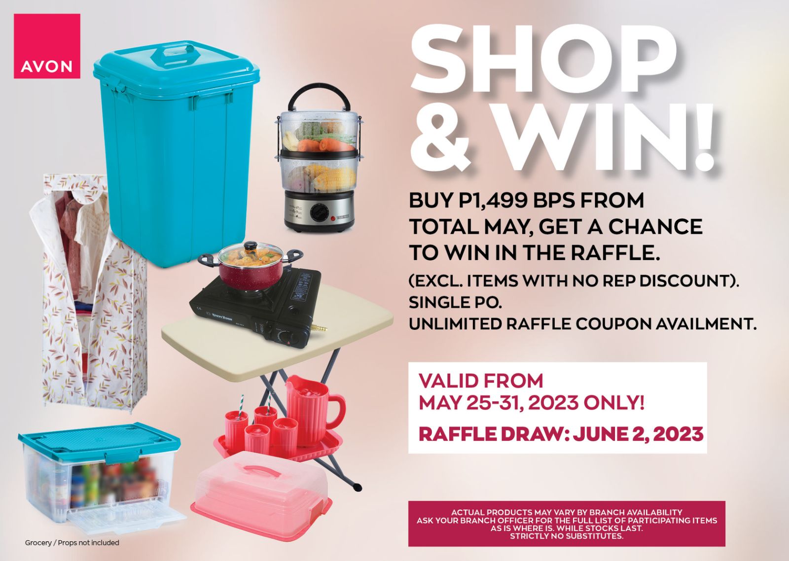 SHOP & WIN! GET A CHANCE TO WIN IN THE RAFFLE!